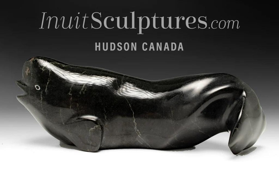 9" Beluga Whale by Isaac Qumak Inuit Sculpture Soapstone Inuit Original ...