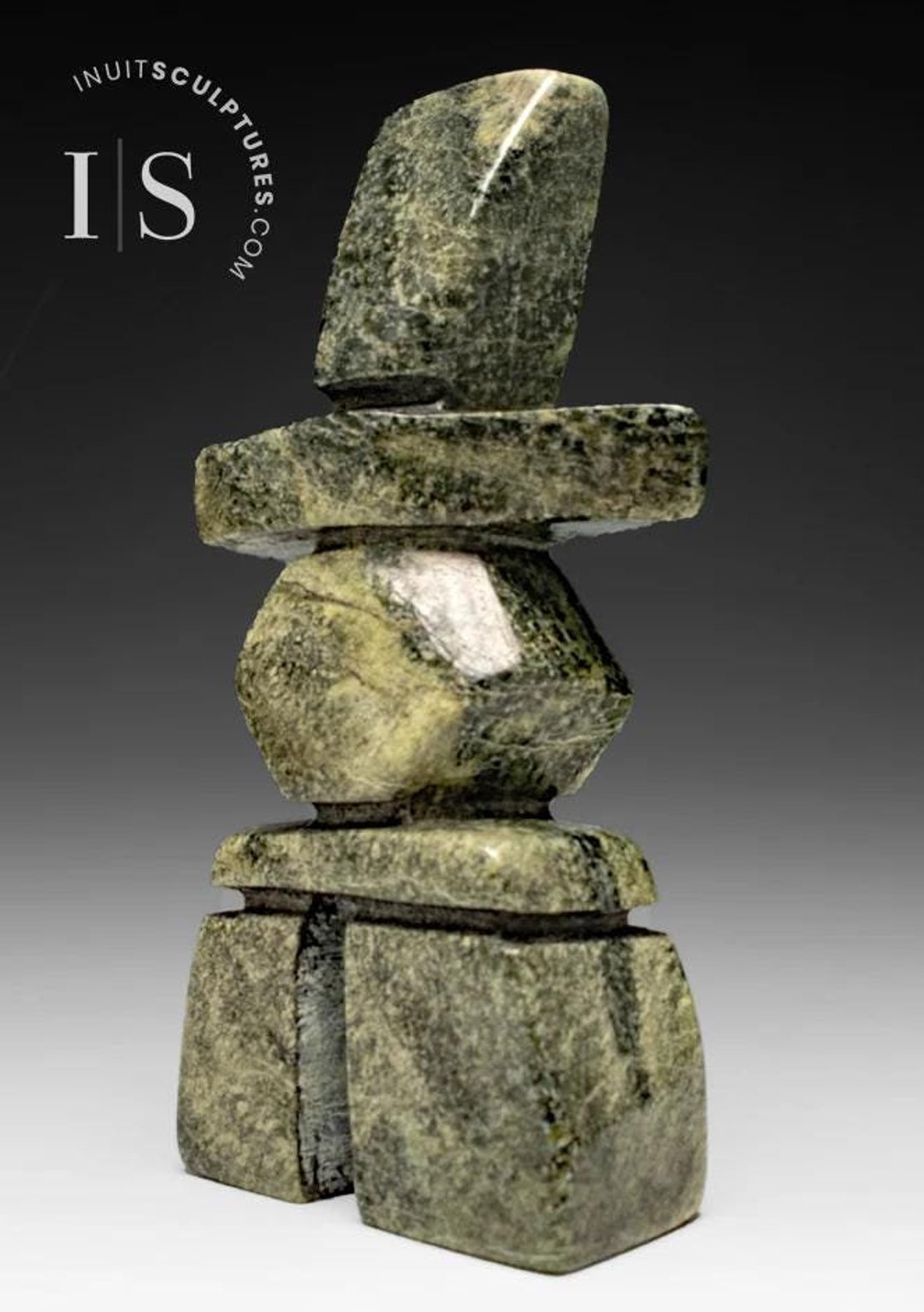 6 Inukshuk by Matt Oshutsiaq olive Garden Inuit Sculpture Soapstone Art ...