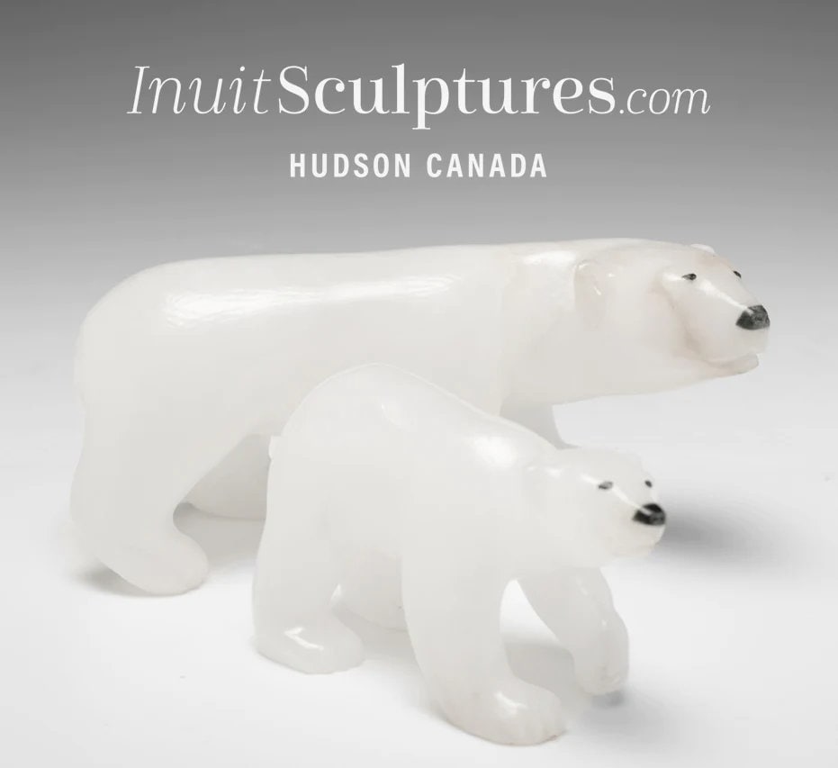 7" Polar Bear & Cub by Peter K. *polar Puffs* *peek A Boo* Inuit ...