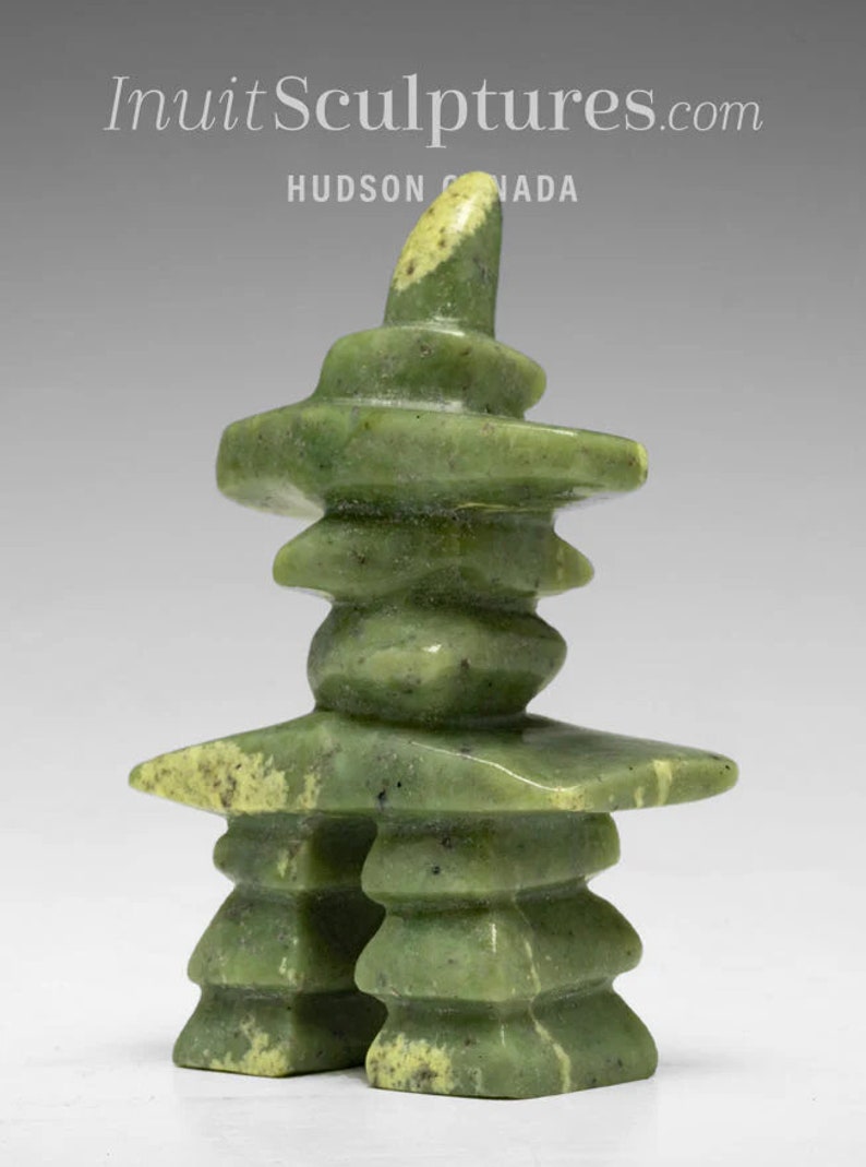 4 Inukshuk by Willie Onalik tower of Power Sculpture Soapstone Art ...