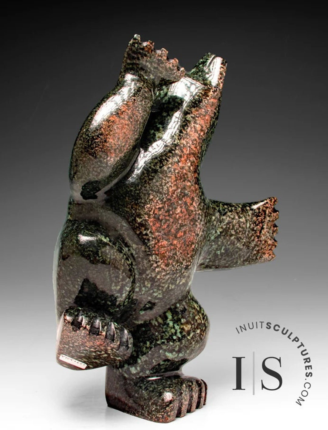 10 Dancing Bear by Moe Pootoogook heart Original Inuit Sculpture, Cape ...