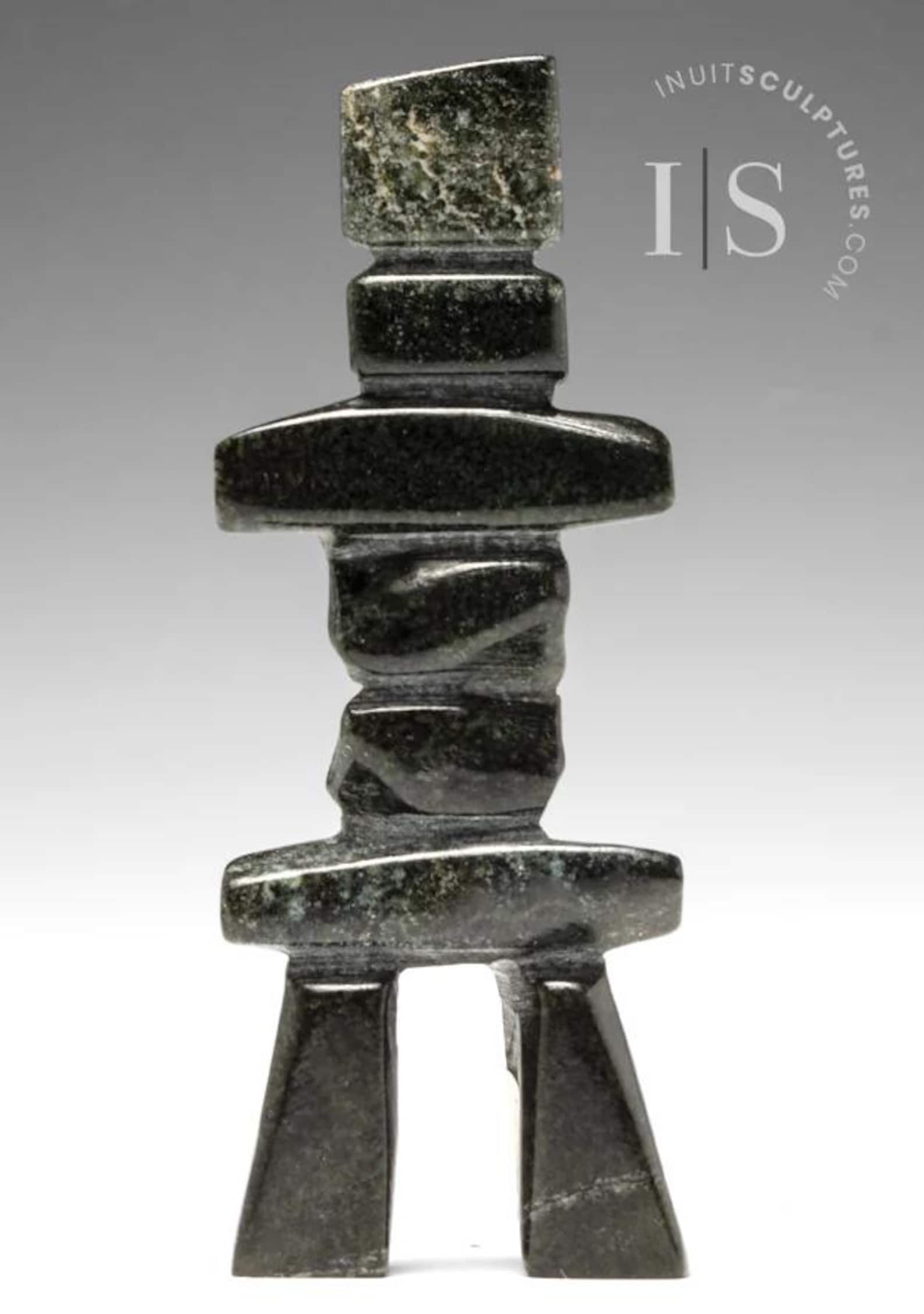 5" Inukshuk by Ning Shaa *diamond Girl* Inuit Sculpture Soapstone Art ...