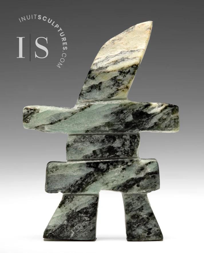 4" Inukshuk by Peter Shaa *radiohead*inuit Sculpture Soapstone Art ...