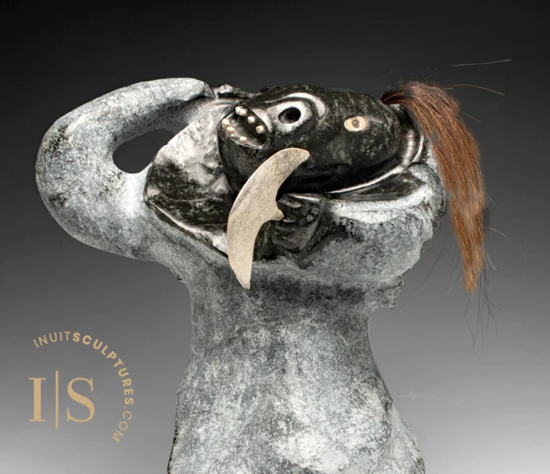 VINTAGE 16" SIGNATURE Shaman Spirit Hunter by Uriash Puqiqnak *will ...