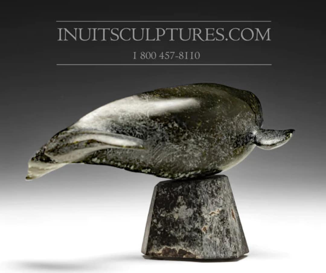 10" Beluga Whale by Louie Uttaq From Gjoa Haven Inuit Sculpture Art ...