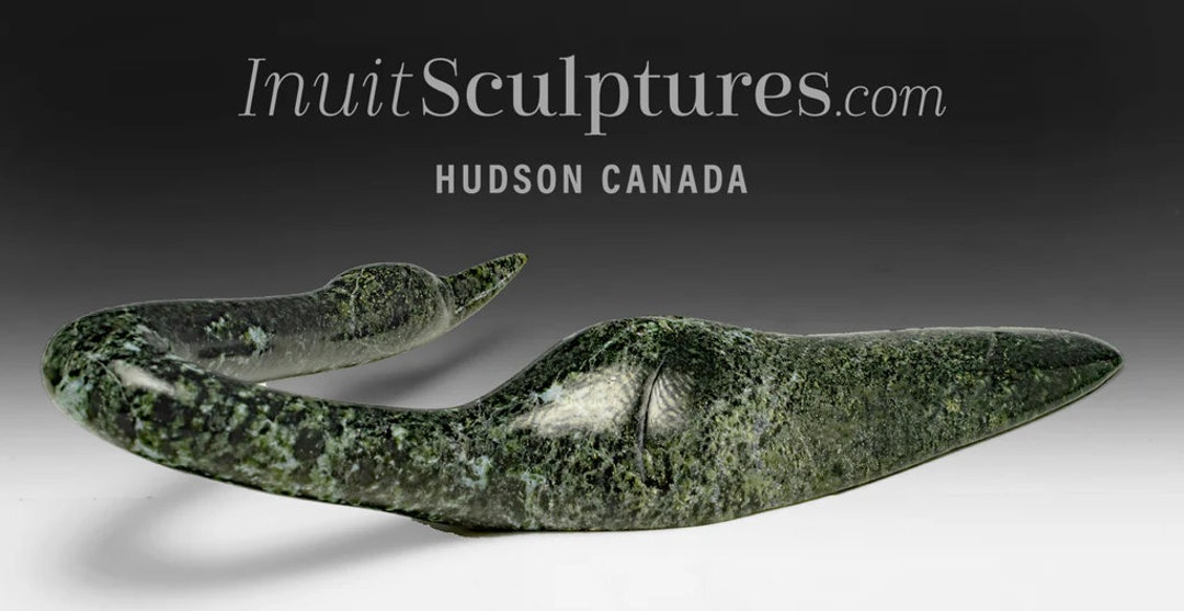 12" SIGNATURE Swan by Ning Ashoona *meandering* Inuit Sculpture ...