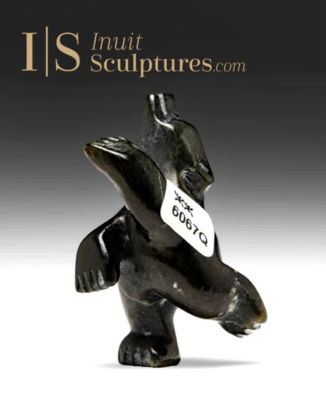 3" Dancing Bear by Adamie Mathewsie *jetson* Original Inuit Sculpture, Cape Dorset Art Canadian ...