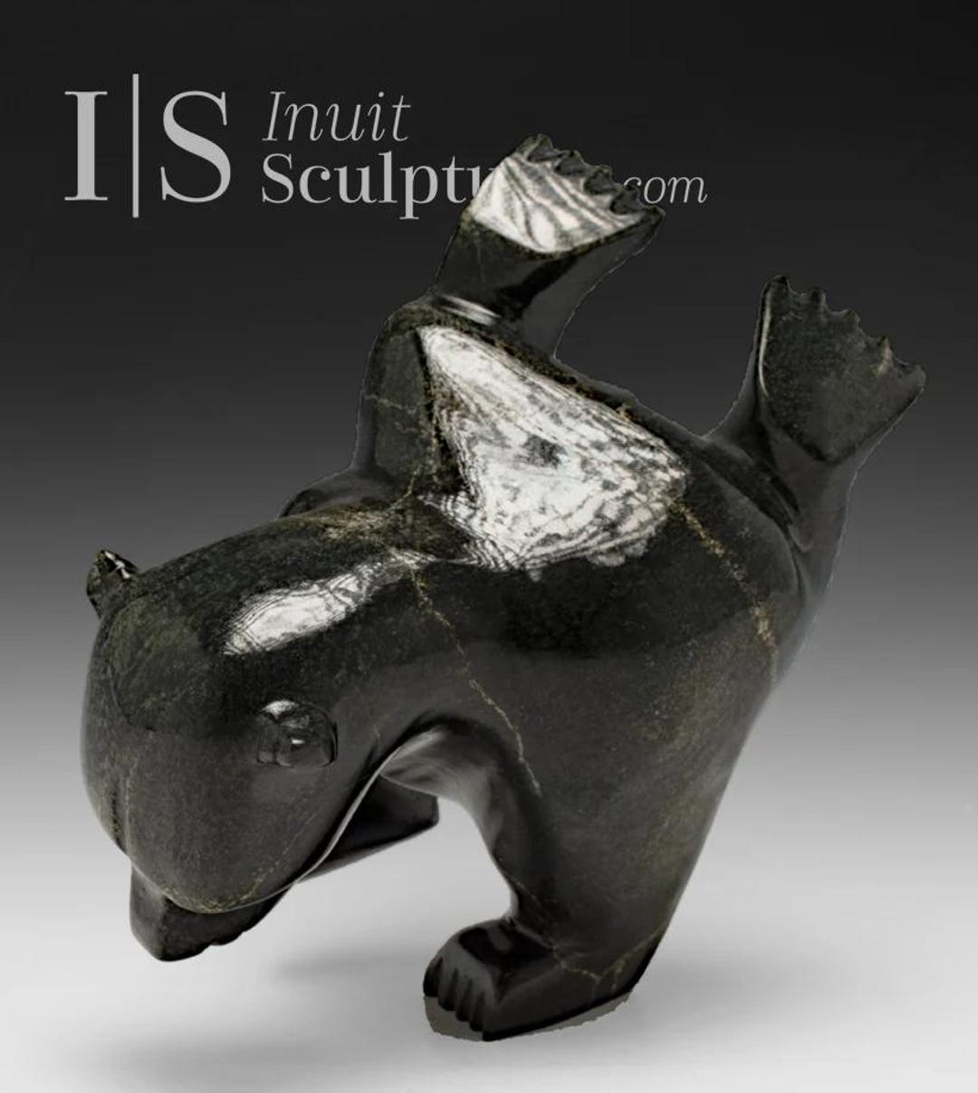 8 Diving Bear by Moe Pootoogook workout Original Inuit Sculpture, Cape ...