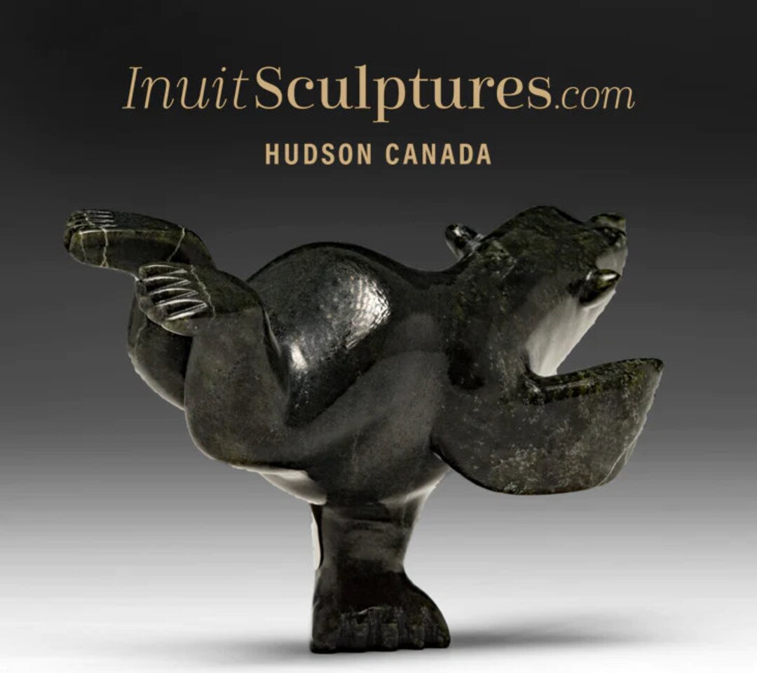 5" Diving Bear by Moe Pootoogook *flight Lieutenant* Original Inuit ...