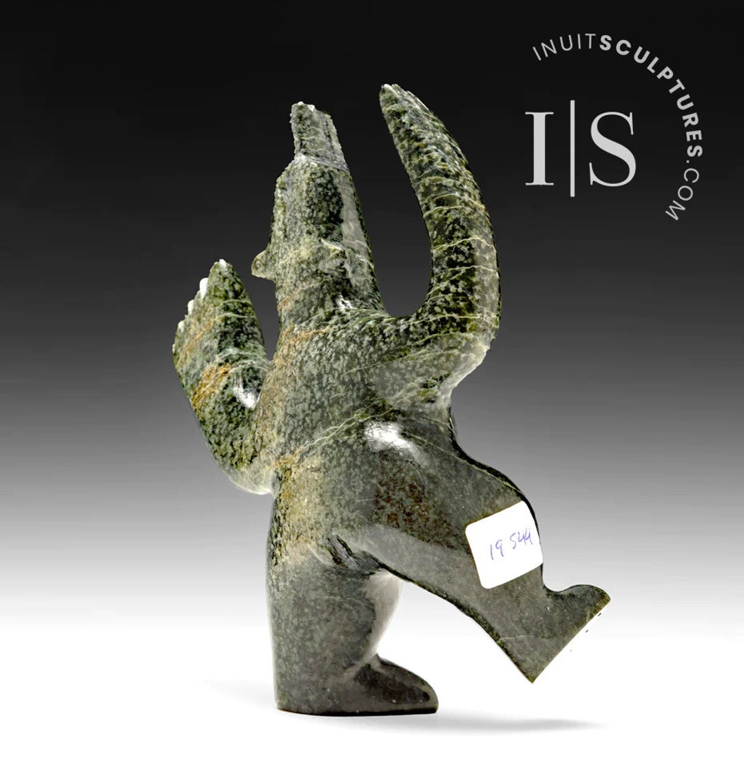 5 Dancing Bear by Moe Pootoogook electra Original Inuit Sculpture, Cape ...