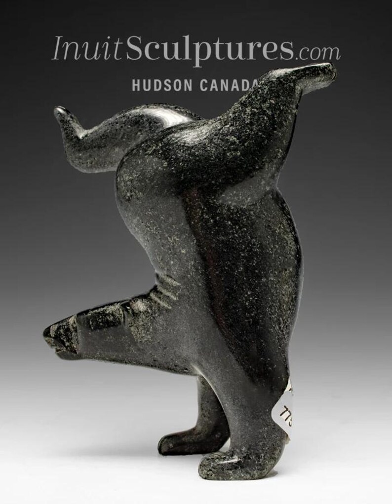 6” SIGNATURE Diving Bear by Tim Pee *magic in Motion* Original Inuit ...