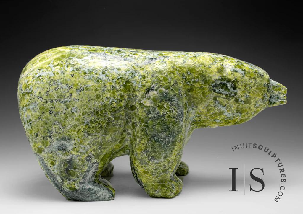 17" Walking Bear by Moe Kolola *puff* Original Inuit Sculpture, Cape ...