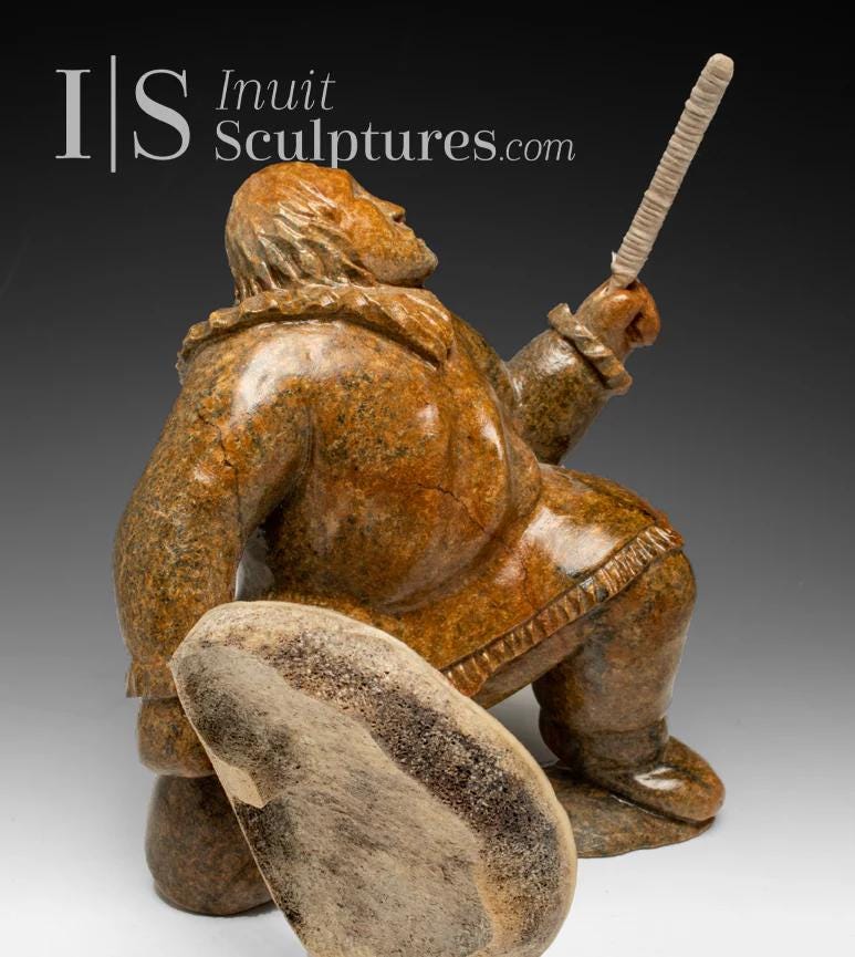 8" Drum Dancer Master Carver Derrald Taylor Inuit Sculpture Art Inuit ...