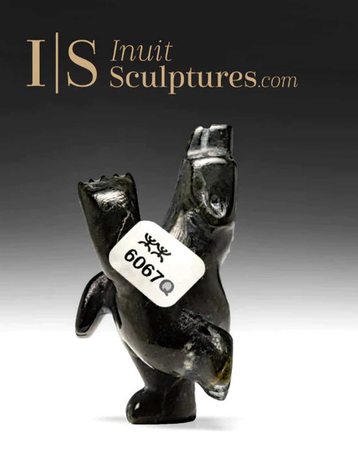 3" Dancing Bear by Adamie Mathewsie *jetson* Original Inuit Sculpture, Cape Dorset Art Canadian ...