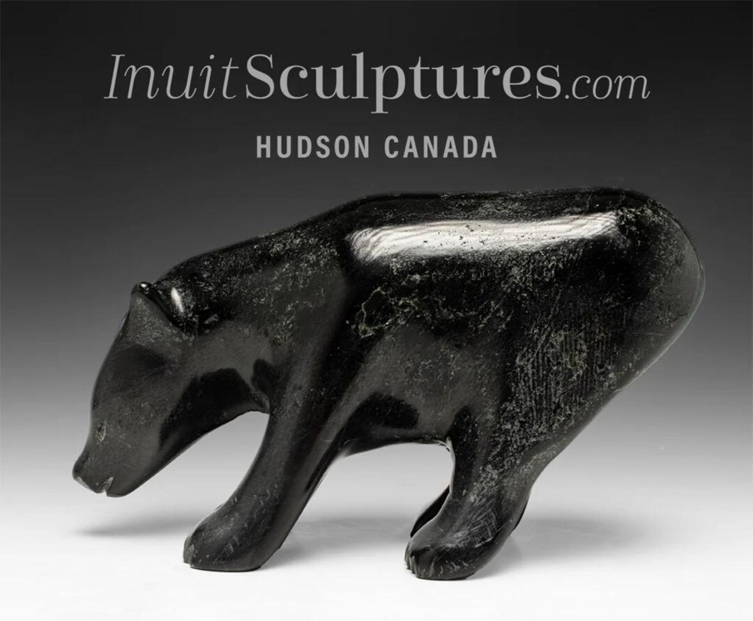 7" Walking Bear by Sii Ashoona *pose* Original Inuit Sculpture, Cape ...