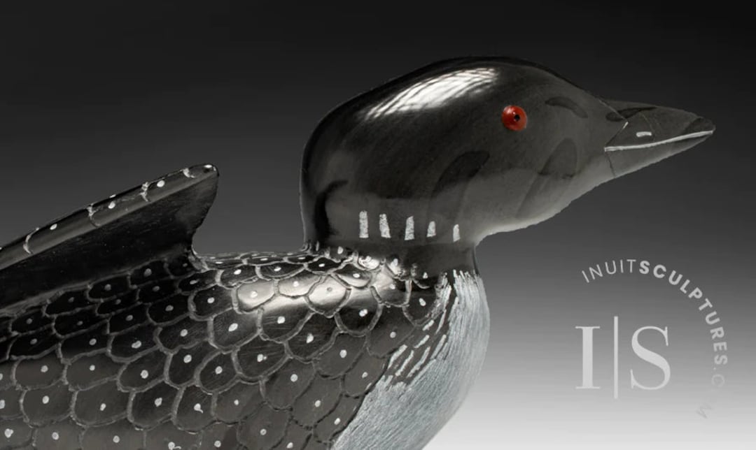 16 SIGNATURE Loon by Jimmy Iqaluq paddy Original Inuit Sculpture, Art ...