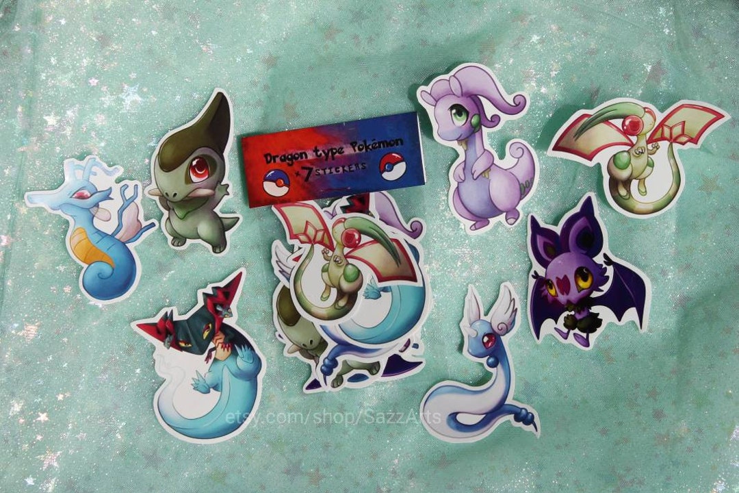 Pokemon Sticker Pack Tipo Dragón - Etsy