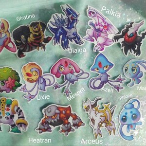 Legendary and Mythical Pokemon Sticker Pack SINNOH - Etsy
