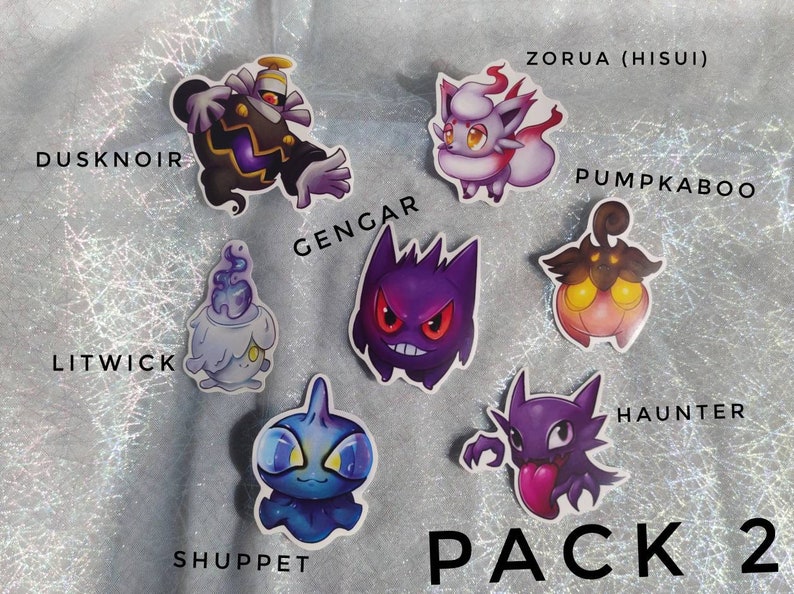 Pokemon Sticker Pack Tipo Fantasma - Etsy