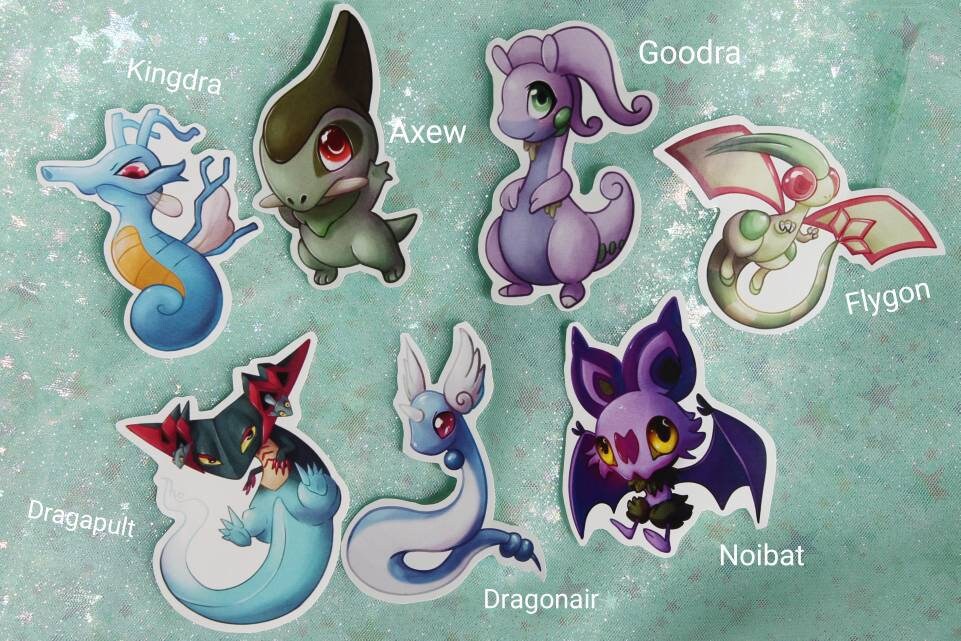 Pokemon Sticker Pack Tipo Dragón - Etsy