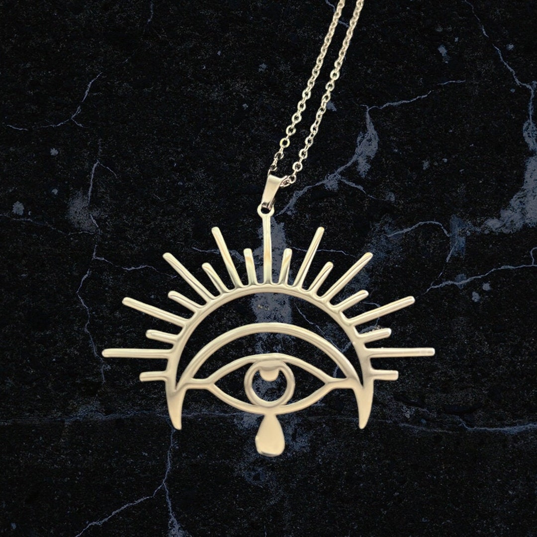 Sun Moon Eye Talisman Pendant Necklace : Hypoallergenic Stainless Steel ...