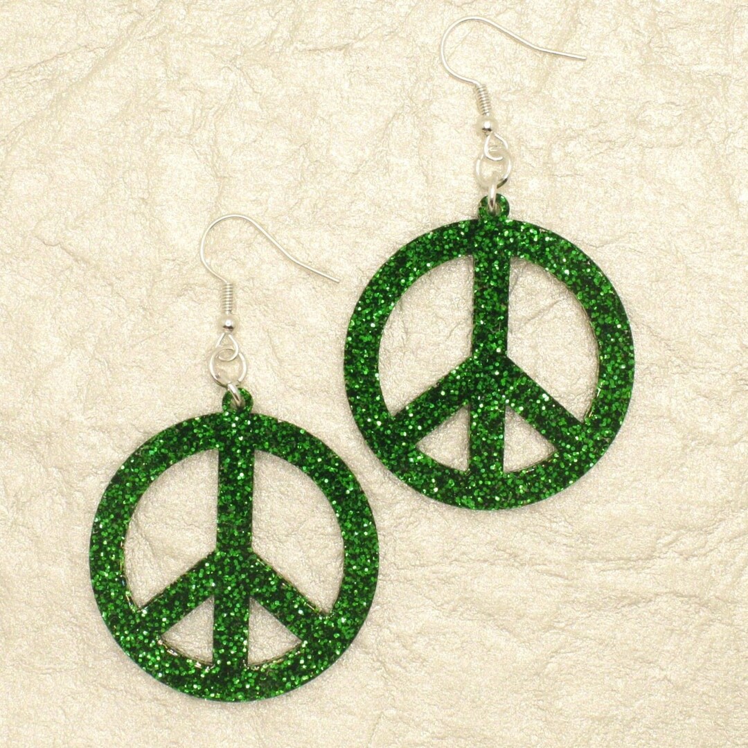 Peace Sign Earring Dangle Festival Earring Retro Statement Earring ...