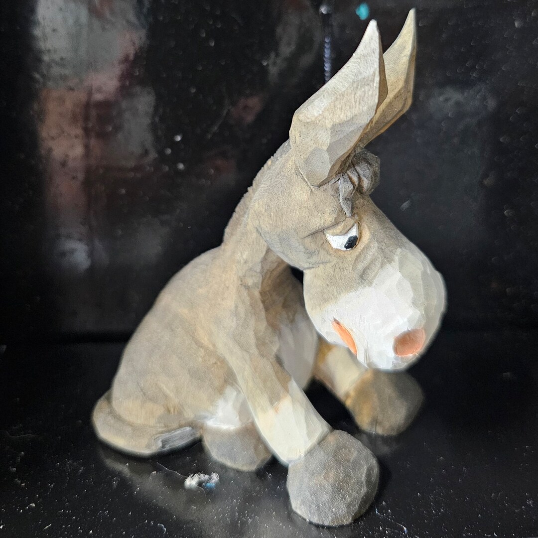 Whimsical Sitting Donkey Miniature Cute Gift for Animal Lovers ...