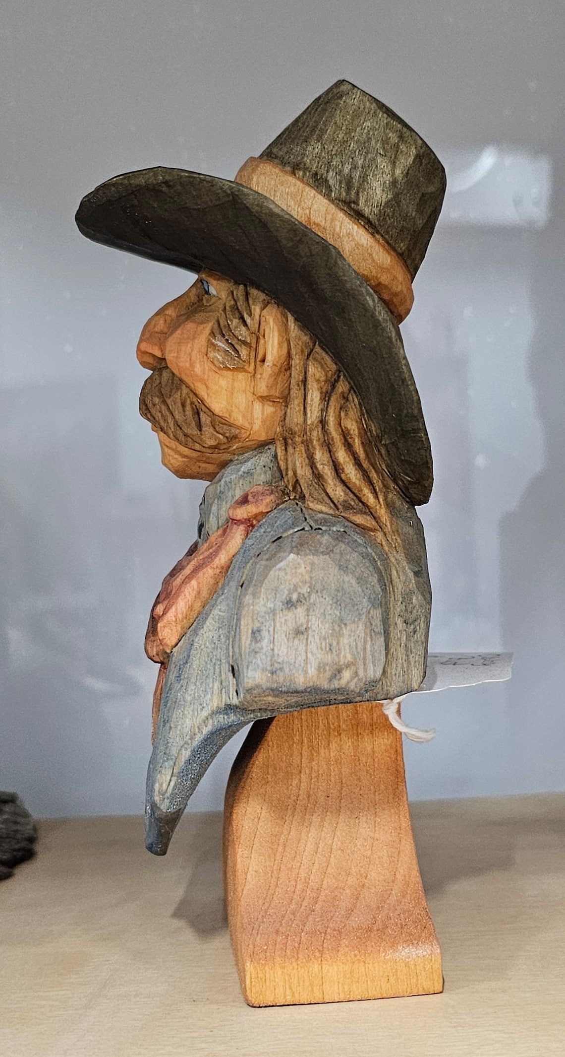 Hand Carved, Cowboy Bust on a Base. Gift for the Hard to Buy For ...