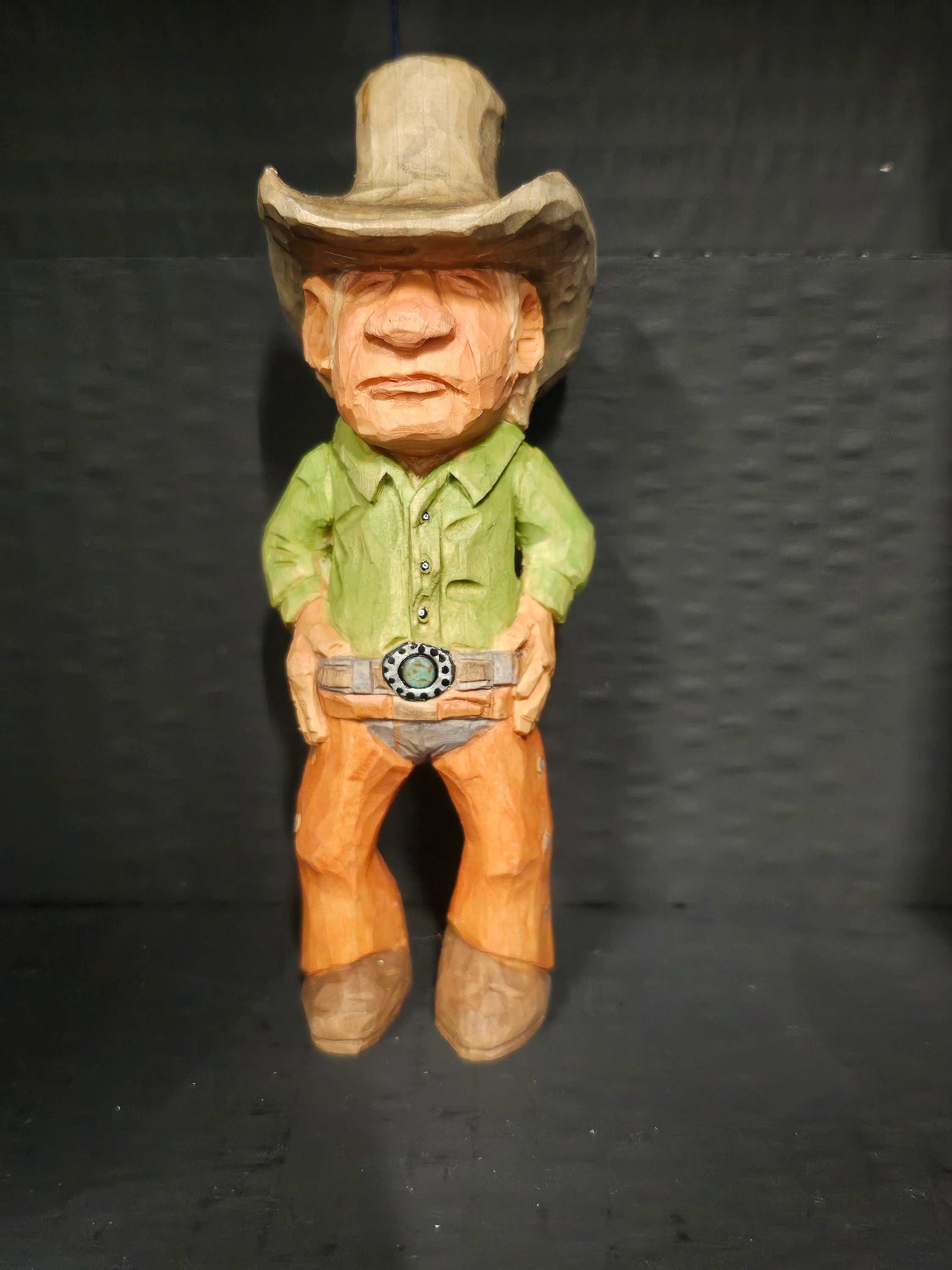 Tough Little Cowboy Statue, Western Home Decor, Wood Carving Artwork ...