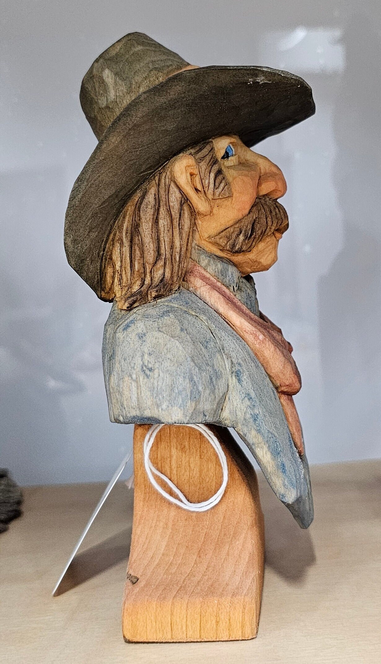 Hand Carved, Cowboy Bust on a Base. Gift for the Hard to Buy For ...