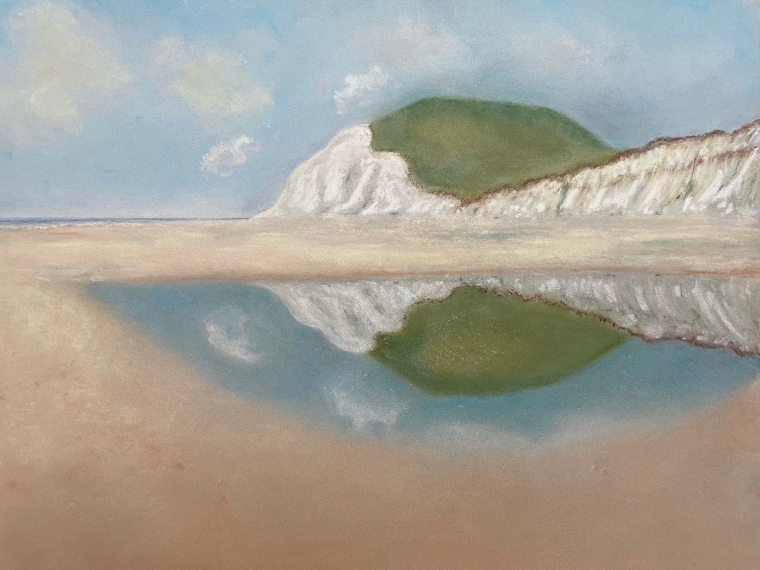 Cap Blanc-nez, Dry Pastel Paint, Framed Livery. - Etsy