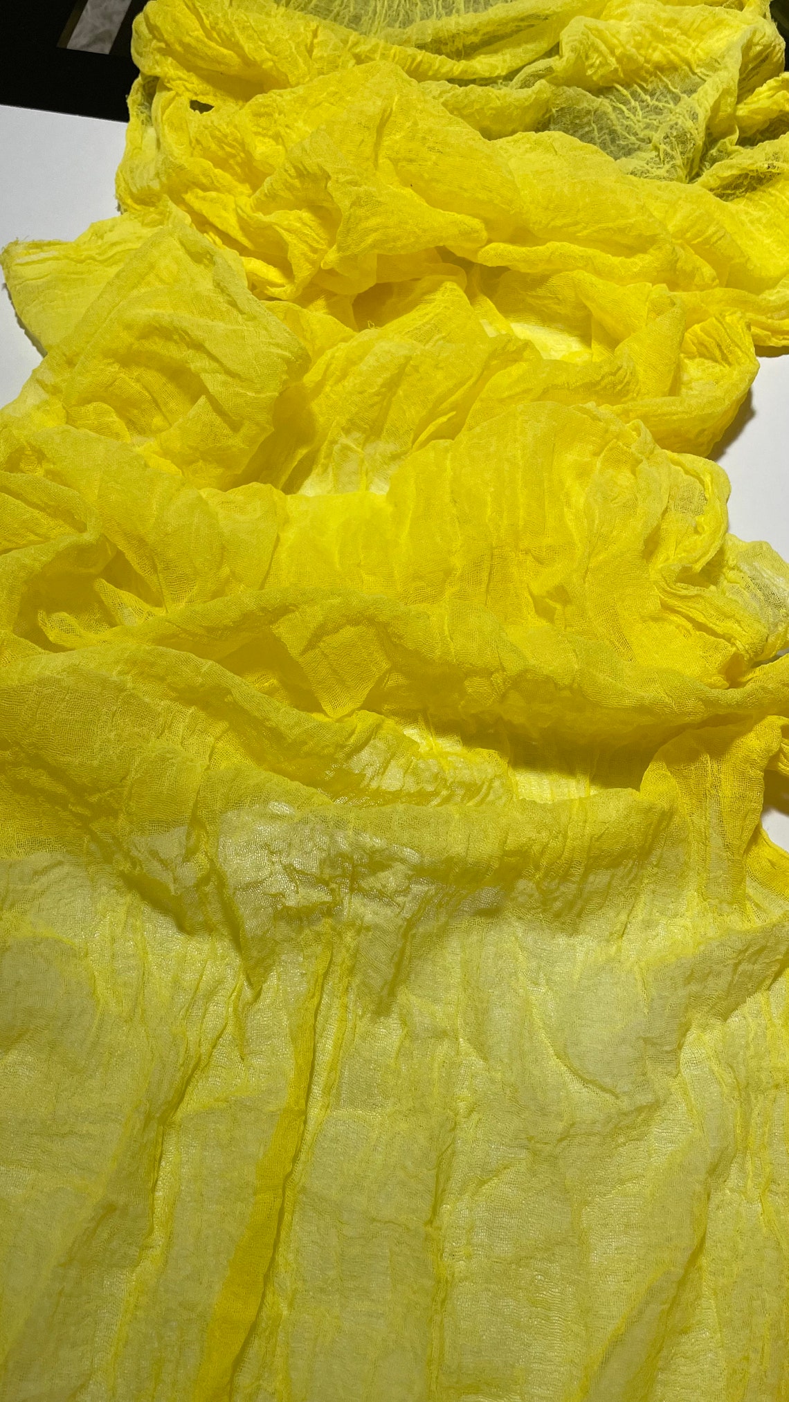 Bright Yellow Cheesecloth table runner Gauze table cloth | Etsy