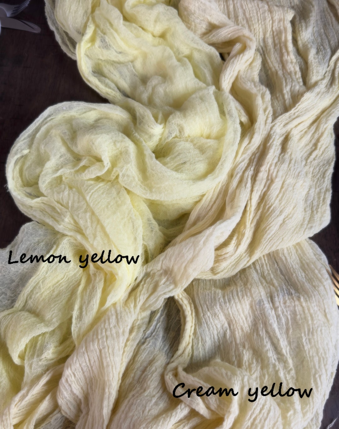 Cream Yellow Cheesecloth Table Runner, Gauze Table Cloth, Wedding Decor ...