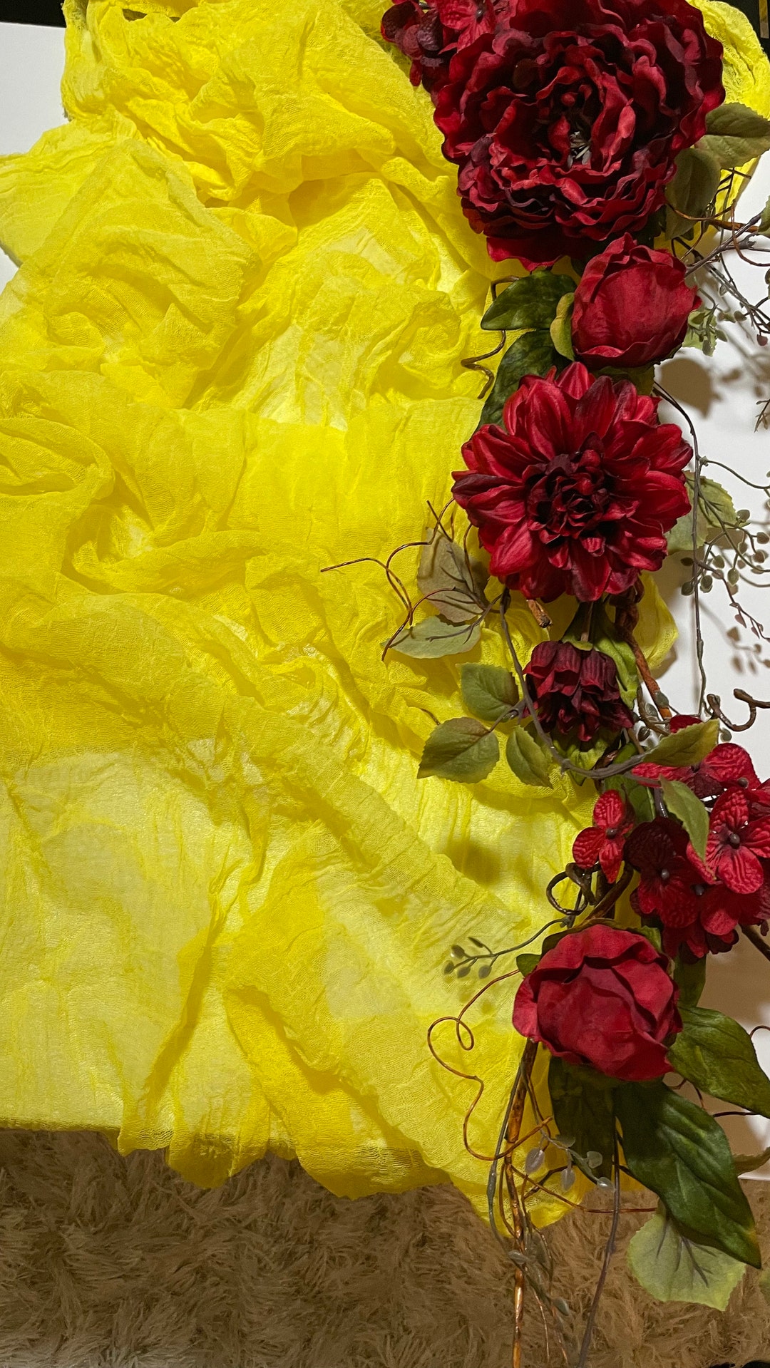 Bright Yellow Cheesecloth Table Runner, Gauze Table Cloth, Wedding ...