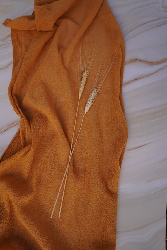 Mustard Yellow Cheesecloth Table Runner Gauze Table Cloth | Etsy