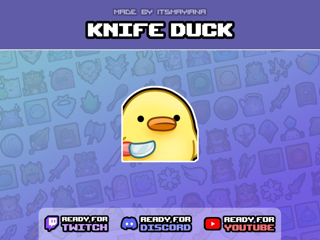Knife Duck Emote for Twitch / Youtube / Discord - Etsy