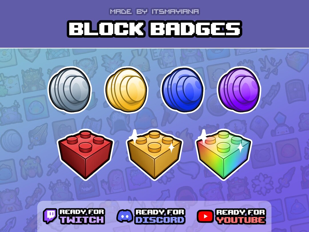 Building Blocks Badges for Twitch / Youtube / Discord - Etsy