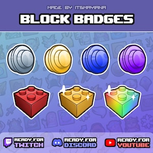 Building Blocks Badges for Twitch / Youtube / Discord - Etsy