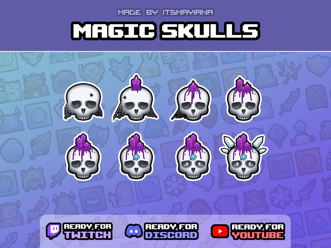 Magic Skulls Badges for Twitch / Youtube / Discord - Etsy