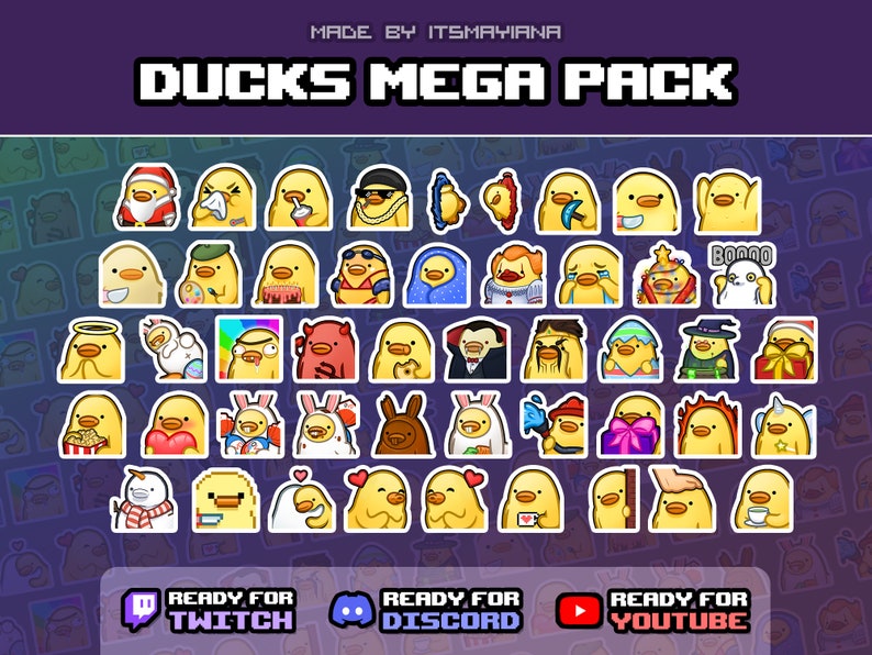 Ducks Emotes Mega Pack for Twitch / Youtube / Discord / Kick - Etsy