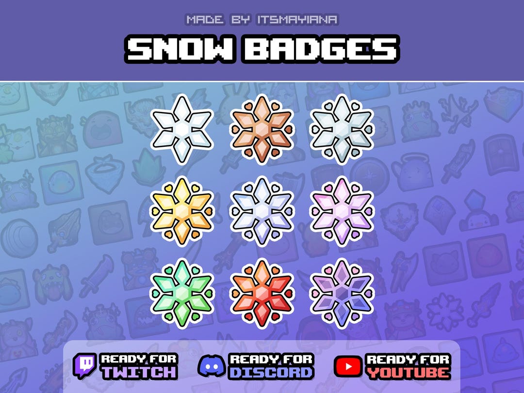 Snowflake Badges for Twitch / Youtube / Discord - Etsy