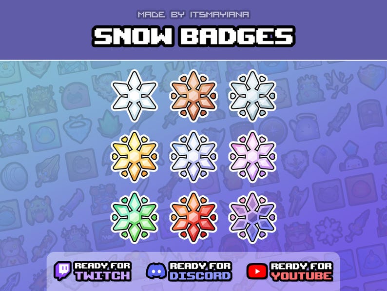 Snowflake Badges for Twitch / Youtube / Discord - Etsy