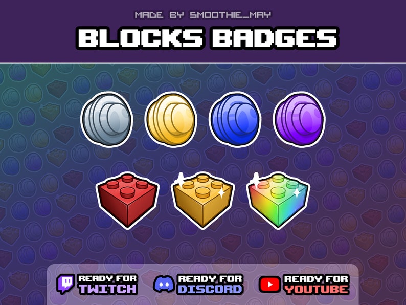 Building Blocks Badges for Twitch / Youtube - Etsy