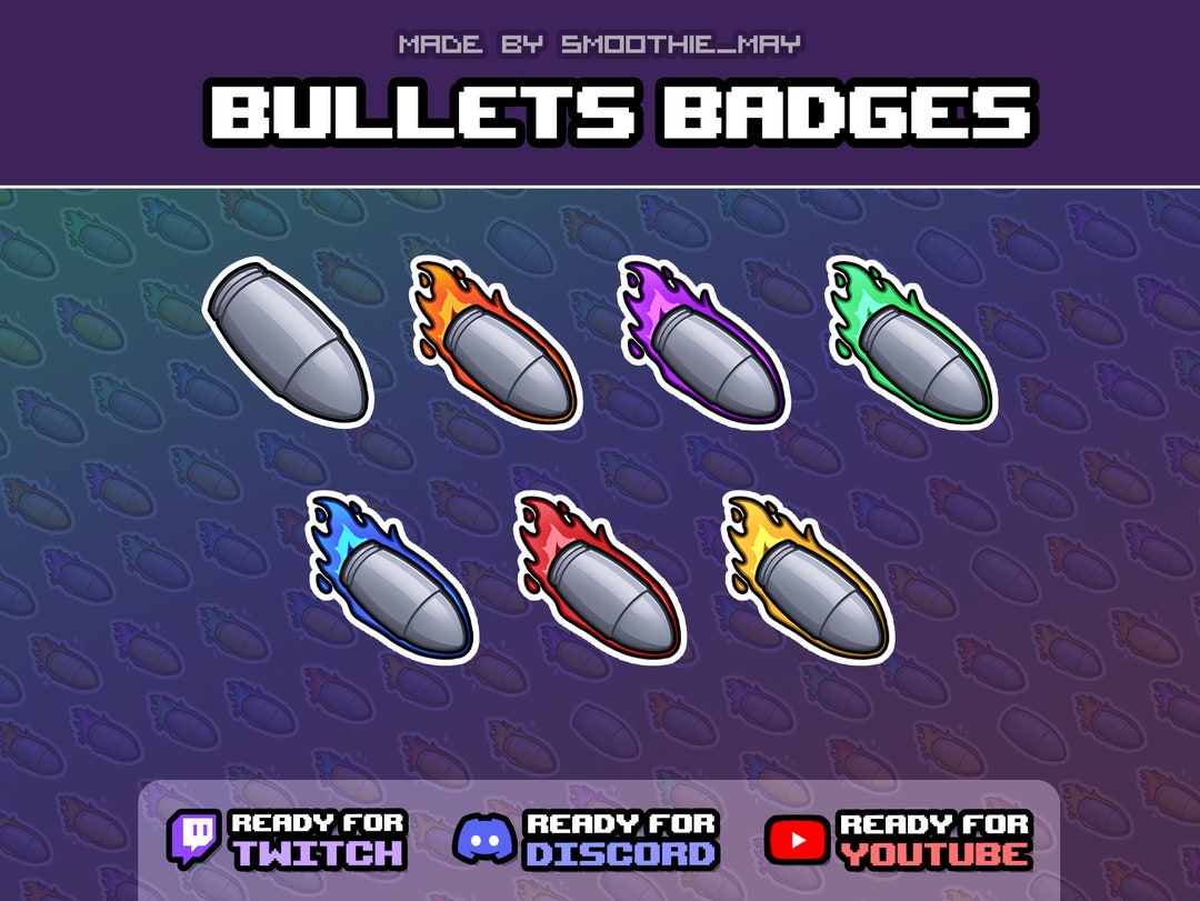Fire Bullets Badges for Twitch / Youtube / Discord / Kick - Etsy