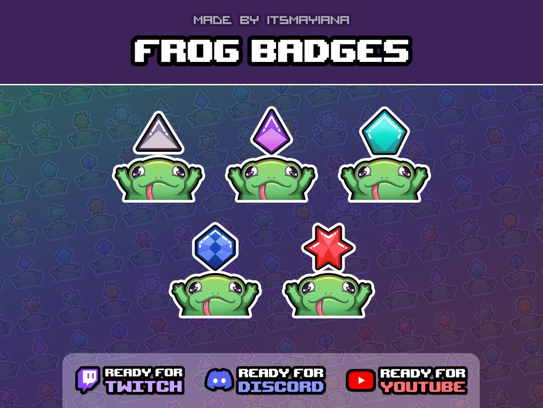 Frog Badges for Twitch / Youtube / Discord / Kick - Etsy