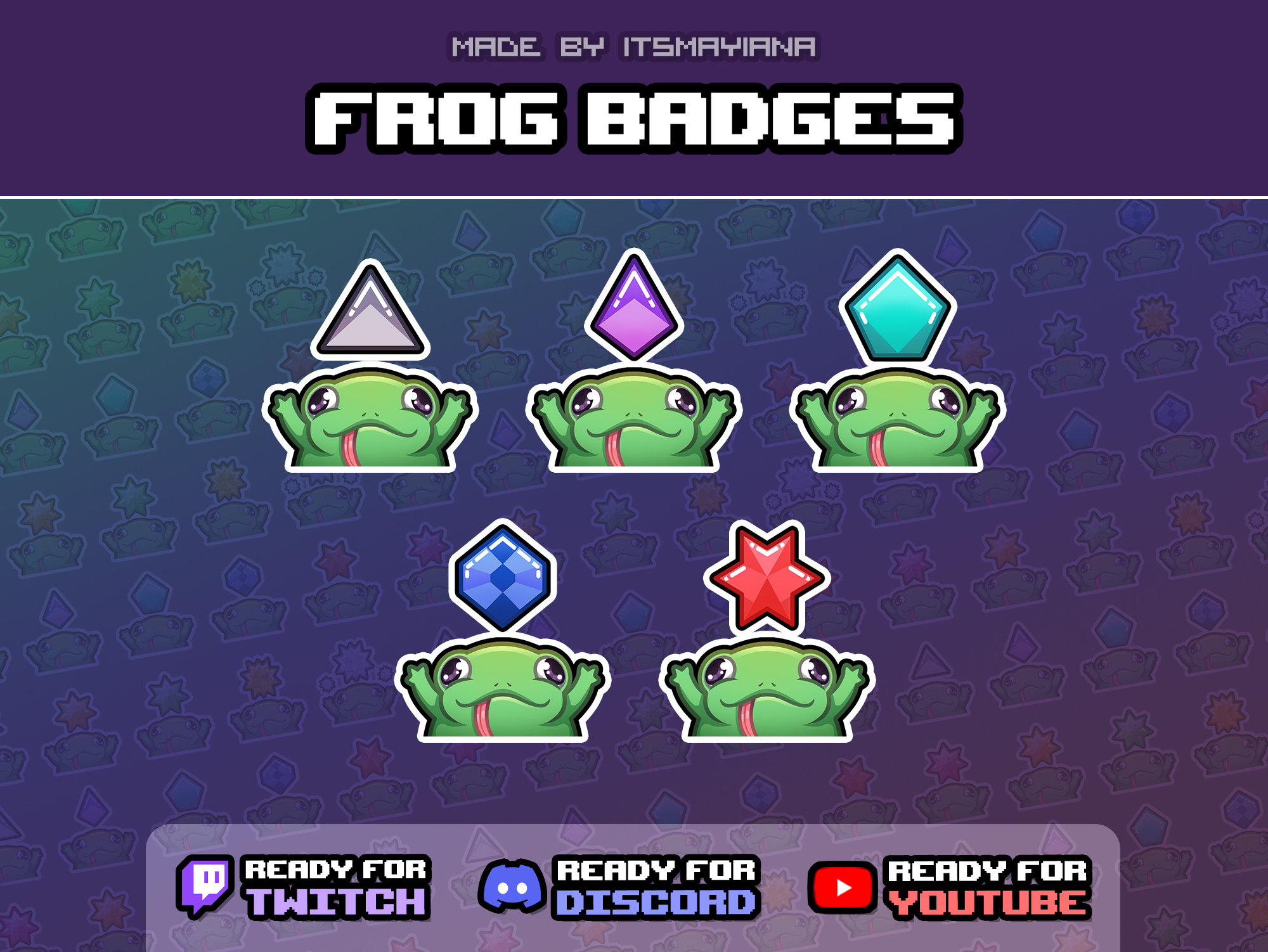 Frog Badges for Twitch / Youtube / Discord / Kick - Etsy
