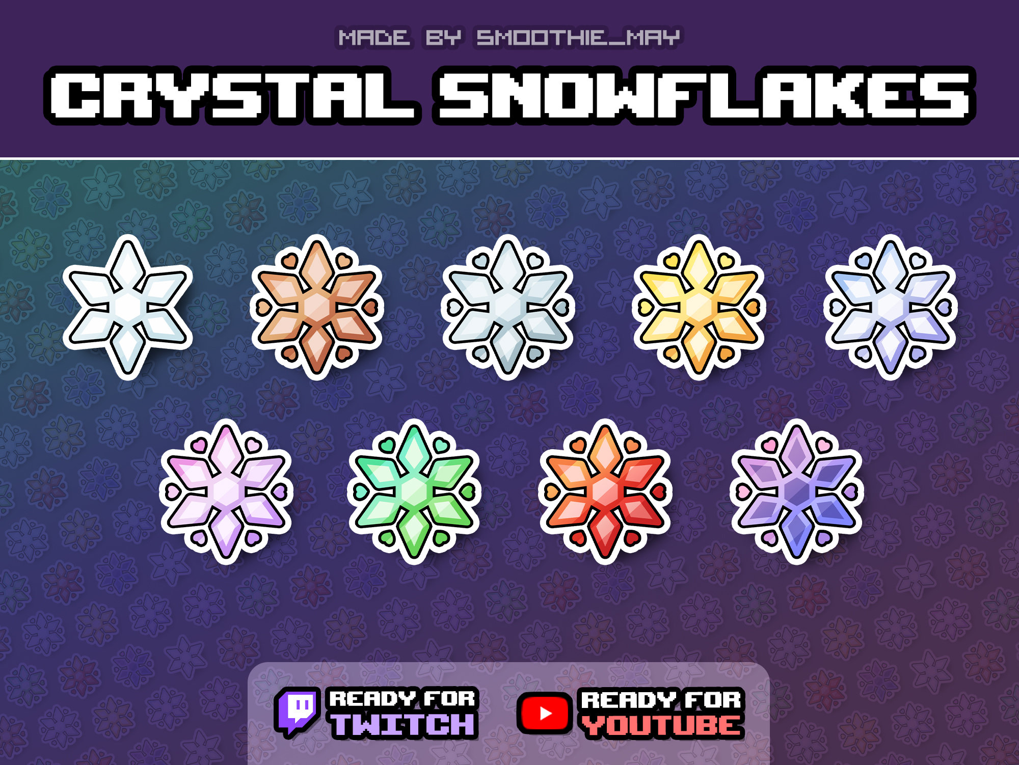 Snowflake Badges for Twitch / Youtube / Discord / Kick - Etsy