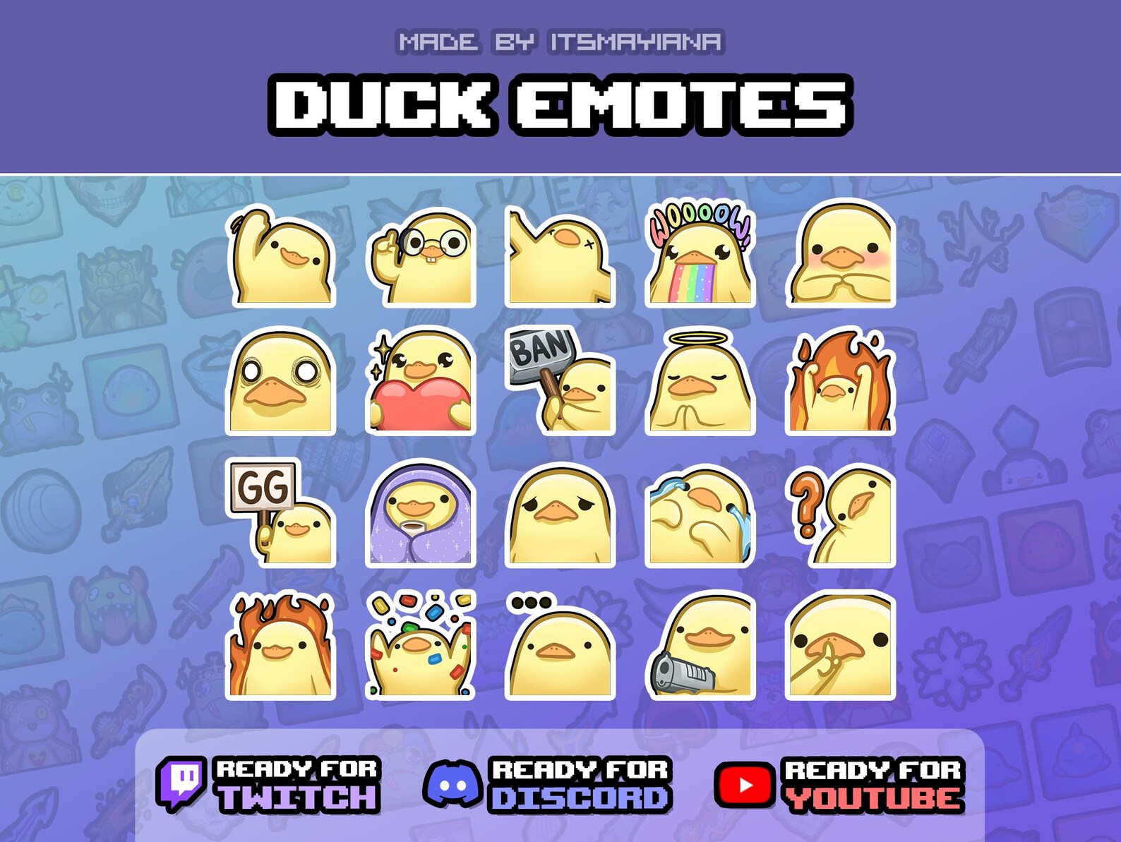 Ducks Emotes for Twitch / Youtube / Discord - Etsy