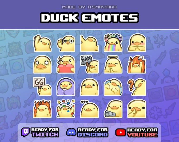 Ducks Emotes for Twitch / Youtube / Discord - Etsy