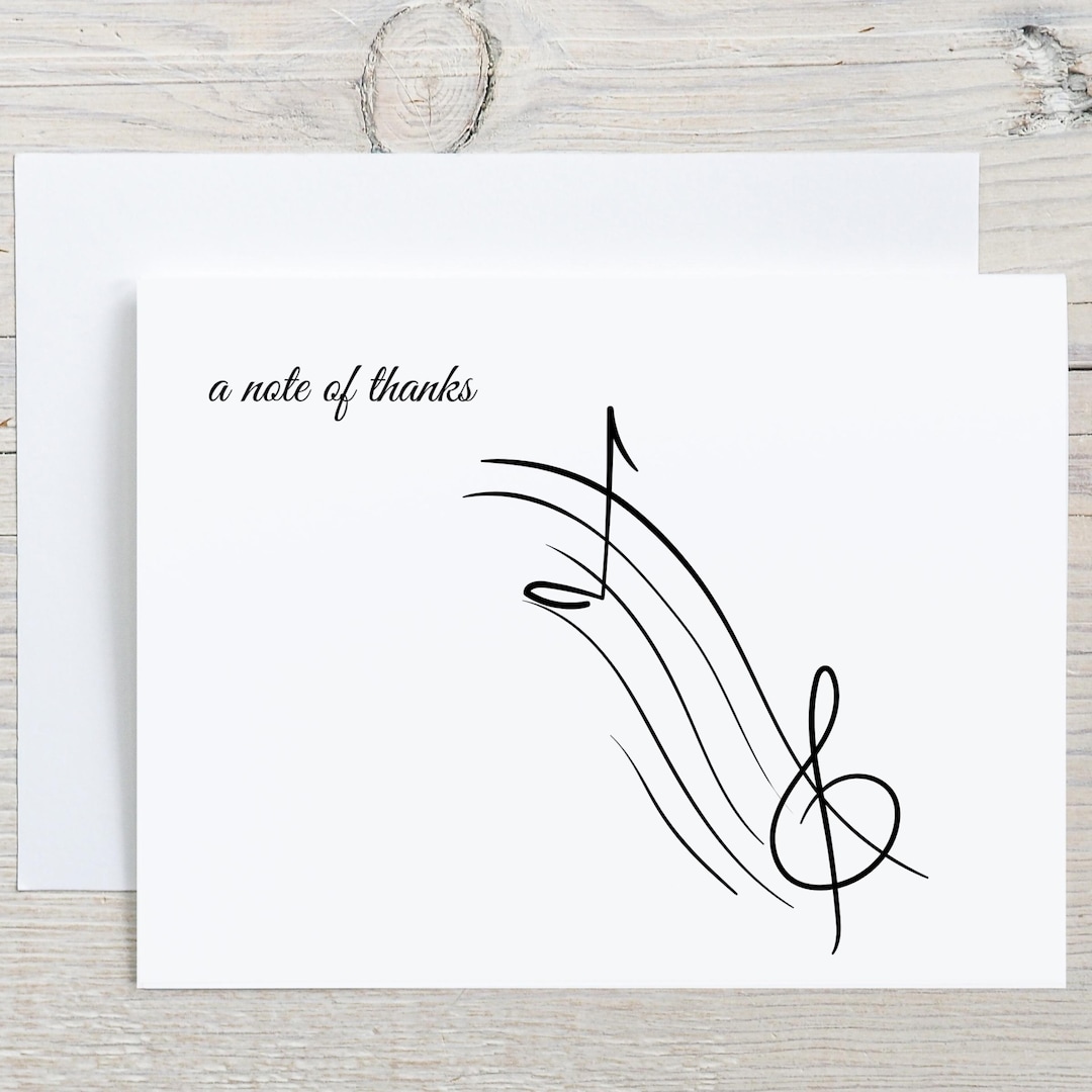 Music Thank You Cards, A Note of Thanks, Quirky Thank You Notes, Music ...